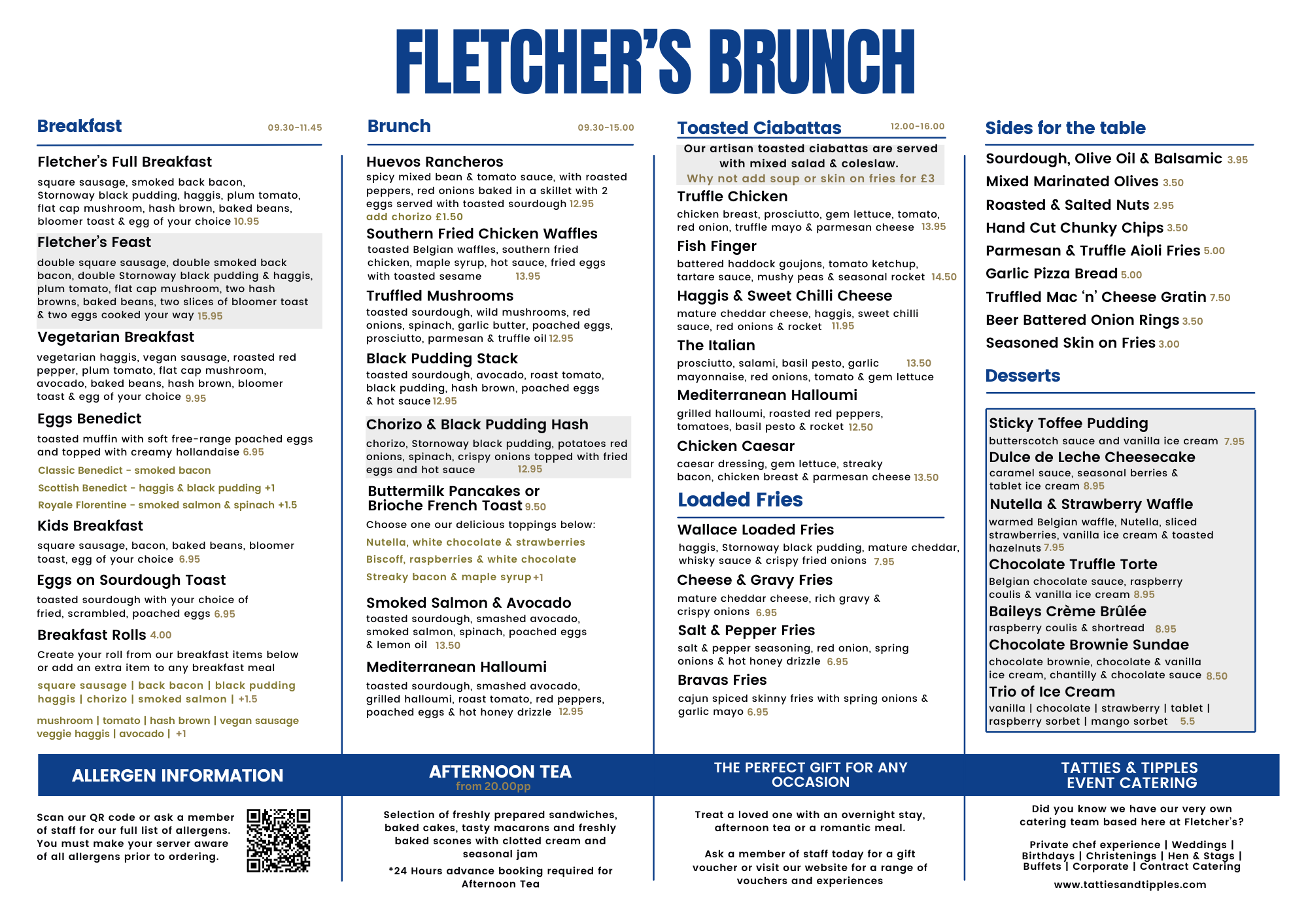 MENUS – Fletcher's